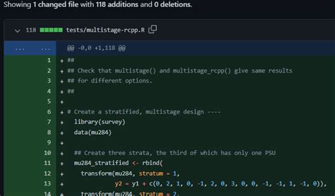 More On Speeding Up The Survey Package Adding The New C Functions To The Package Practical