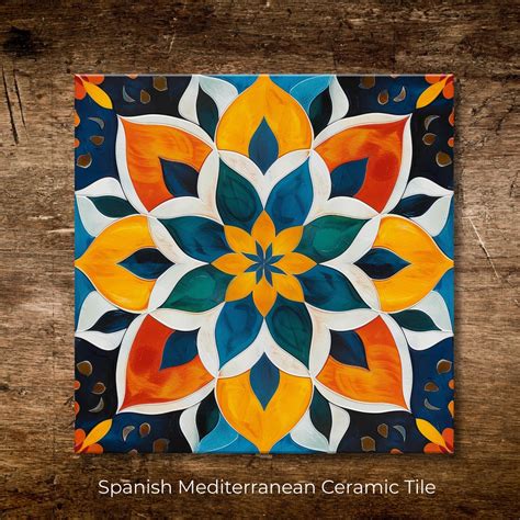 Spanish Mediterranean Ceramic Tile Kitchen Backsplash Tile Accent