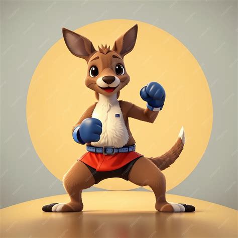 Premium Photo Bounding Into Action Kangaroo Mascots And Boxing Fun
