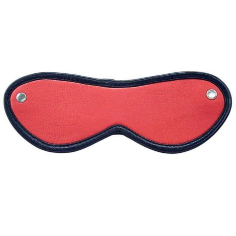 Sex Blindfold Red Leather Elasticated Strap Adult Planet