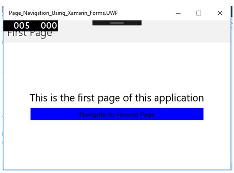 Page Navigation Using Xamarin Forms