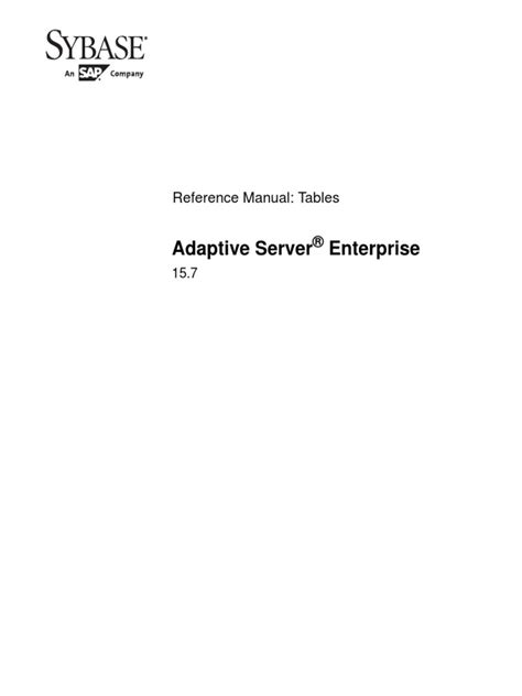 sybase ase 15 7 tables pdf database index table database
