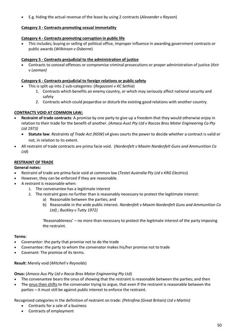 Contracts Exam Notes 70211 Contracts Uts Thinkswap