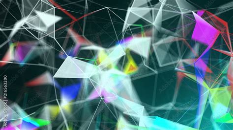 Abstract Triangulation Plexus With Connections In Space Background With Connecting Dots And