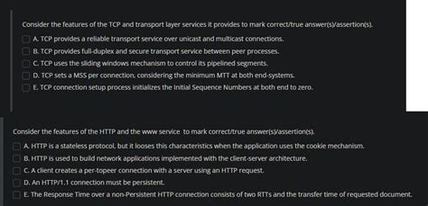 Consider The Features Of The TCP And Transport Layer Chegg Com