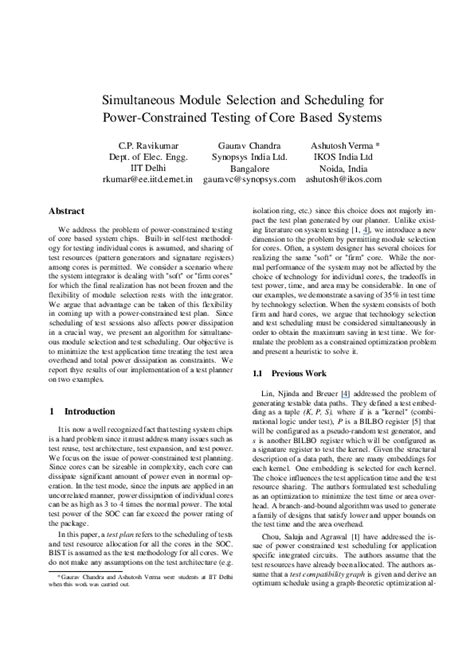 pdf simultaneous module selection and scheduling for power