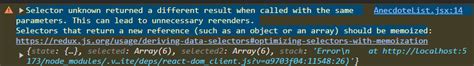 Javascript Redux 5 Selectors That Return A New Reference Such As An Object Or An Array