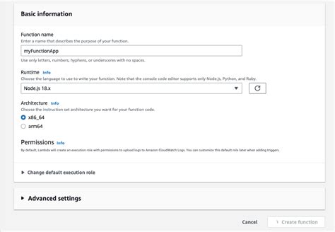 Amazon Web Services Trouble Creating A New Lambda Function In Aws