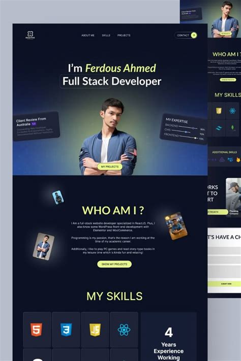 Website Developer Portfolio Ui Redesign Portfolio Website Design Web