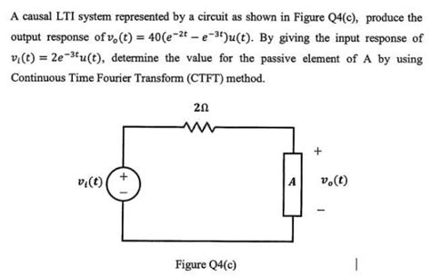 Solved A Causal LTI System Represented By A Circuit As Shown Chegg