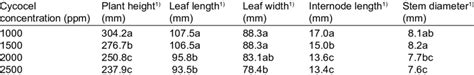 Vegetative Growth Of Poinsettia Freedom Red After Cycocel Treatment