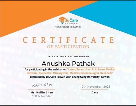 Anushka Pathak On Linkedin Educaretaiwan Research Smartmedicalsoftware