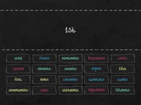Ordinal Numbers Matching Find The Match