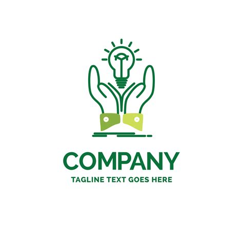 Idea Ideas Creative Share Hands Flat Business Logo Template Creative Green Brand Name