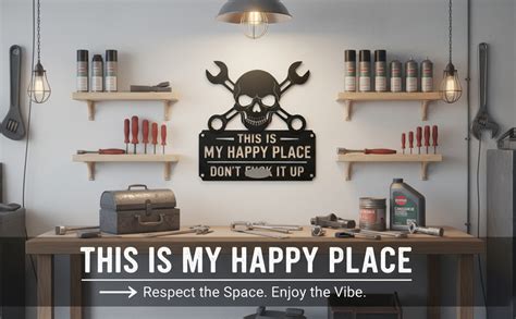 This Is My Happy Place Dont Fuck It Up Metal Wall Art Sign Skull