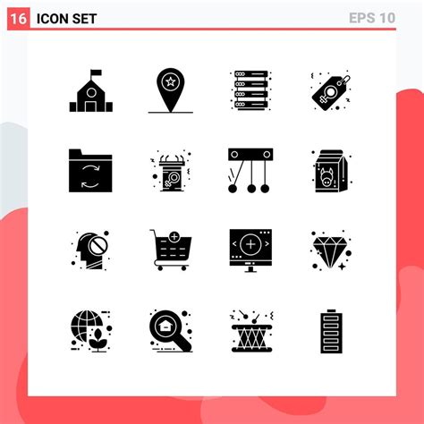 Modern Set Of 16 Solid Glyphs And Symbols Such As Sync Backup Hosting Women Sign Price Editable