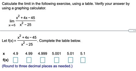 Solved Calculate The Limit In The Following Exercise Using Chegg
