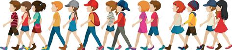 A Crowd Walking Cartoon Crowd Ladies Vector Cartoon Crowd Ladies Png