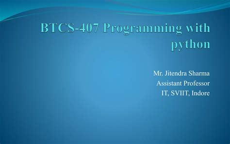 Pythonunit 1pptdata Typespptx