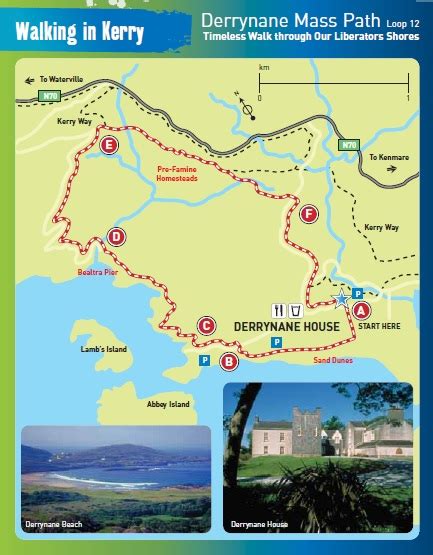 Kerry Gems Derrynane Mass Path Map Kerry Gems