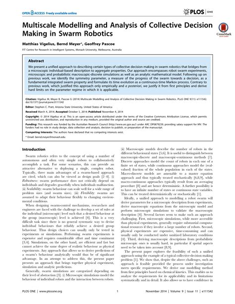 Pdf Multiscale Modelling And Analysis Of Collective Decision Making