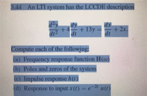 solved section 3 6 transfer function 3 24 a system is