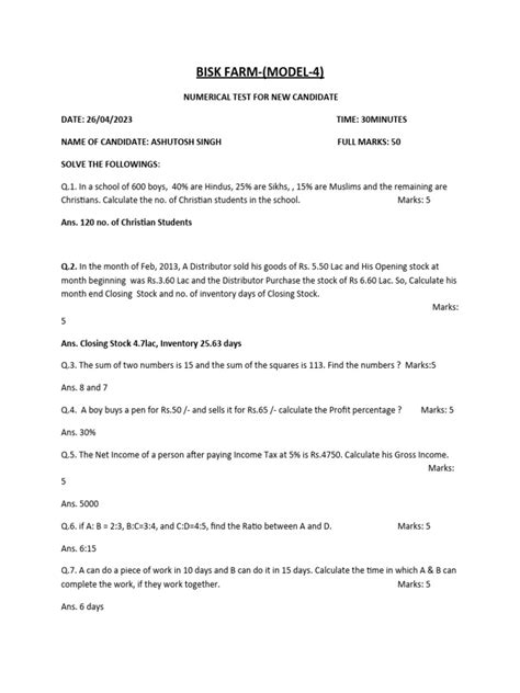 Numerical Ability Test Iv Pdf Money Economies Numerical Ability Test Iv Pdf Money Economies