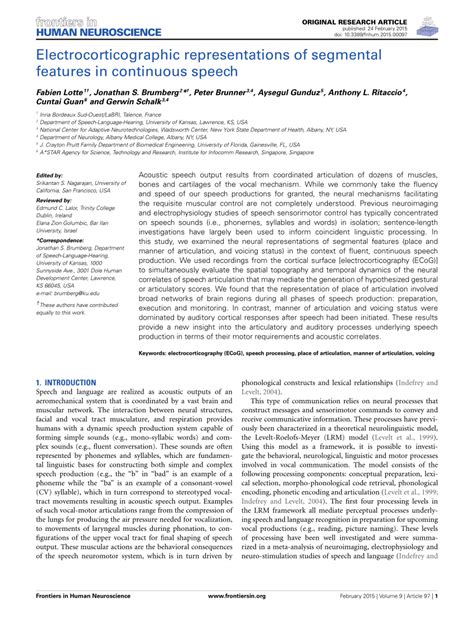 pdf electrocorticographic representations of segmental features in