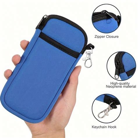 1pc Double Soft Glasses Case With Carabiner Hook Ultra Light Portable