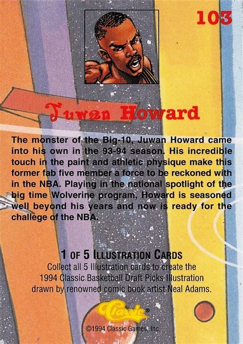 1994 Classic Draft 103 Juwan Howard Trading Card Database