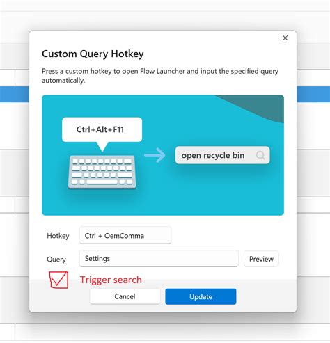 Trigger Option For Custom Query Hotkey · Issue 2213 · Flow Launcher