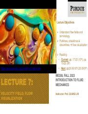 Understanding Flow Fields And Visualization In Fluid Mechanics Course Hero