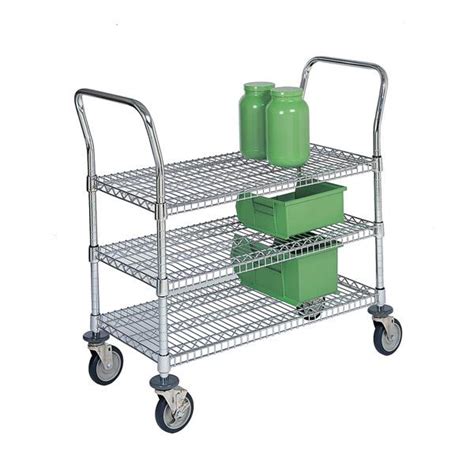 Quantum Storage 3 Shelf Utility Wire Shelving Carts Available Online