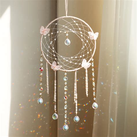 Artilady Butterfly Dream Catchers With Crystals Large