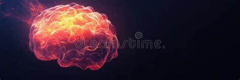 Visual Representation Of A Human Brain Constructed From Vibrant Neural Networks Set Against A