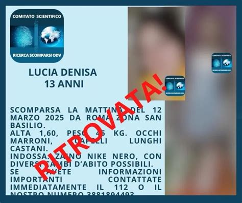 Denisa Lucia Quadrozzi Ritrovata Era Scomparsa A Roma Il 12 Marzo Il