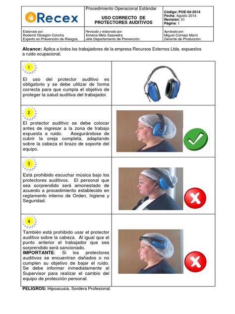 Poe 04 Uso Correcto Uso De Protectores Auditivos Pdf