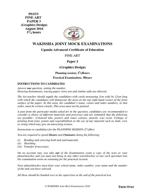 Wakissha Joint Mock Examinations Paper3 Pdf Food And Drink Foods