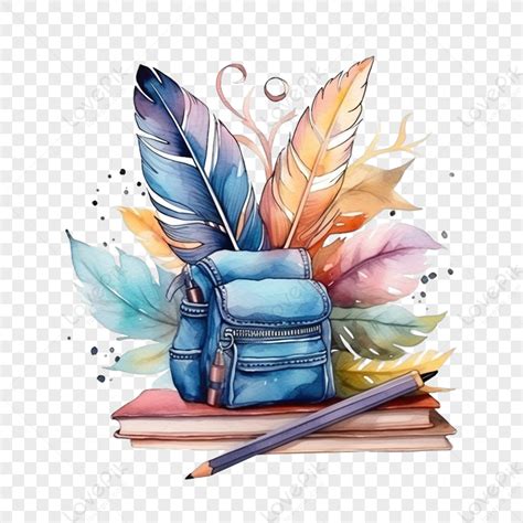 수채화 그림 학용품 깃털 잉크외딴고대 미술물체