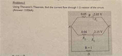 solved problem 1 using thevenin s theorem find the current
