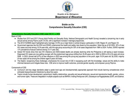 Briefer Comprehensive Sexuality Education Cse Pdf