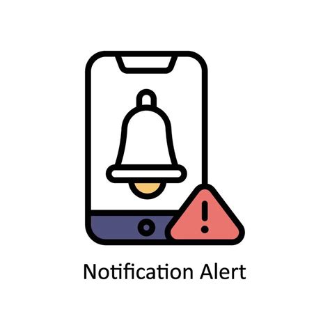 notification alert vector filled outline icon style illustration eps