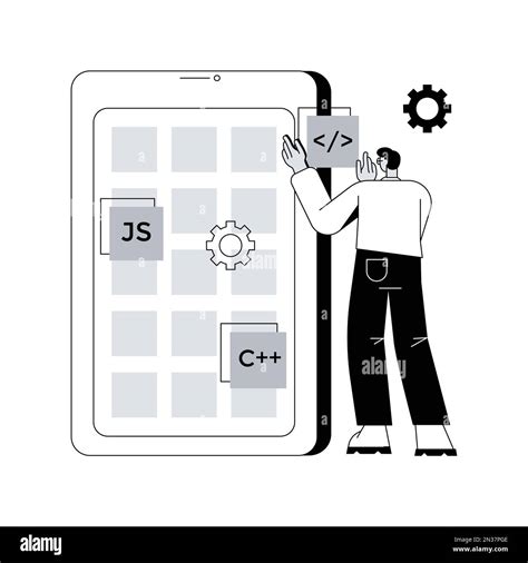 Hybrid Mobile App Abstract Concept Vector Illustration Software