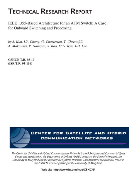 Pdf Ieee 1355 Based Architecture For An Atm Switch A Case For Onboard Switching And Processing