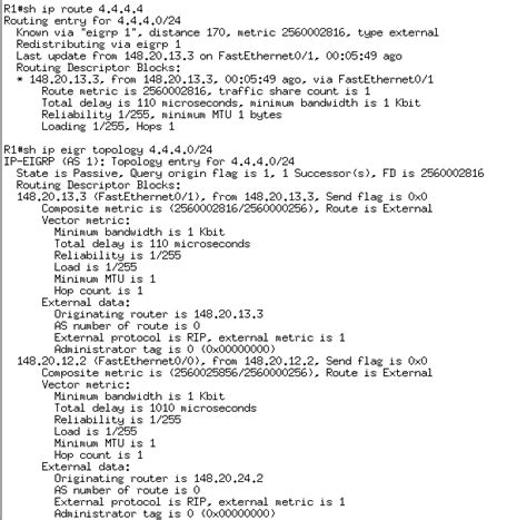 r1 show ip route show eigrp topology daniels networking blog