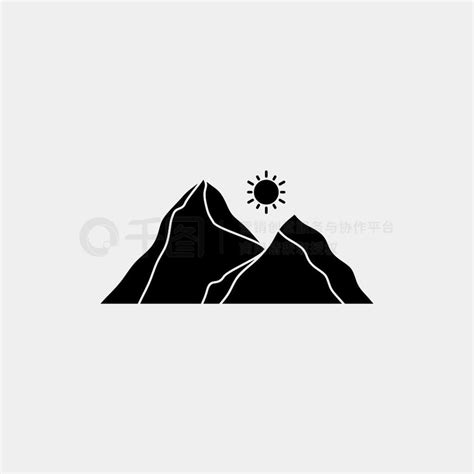 标志符号背景 山，风景，自然，山，场景标志符号图标矢量孤立的图矢量eps10抽象模板背景 模板免费下载 Eps格式 1000像素 编号