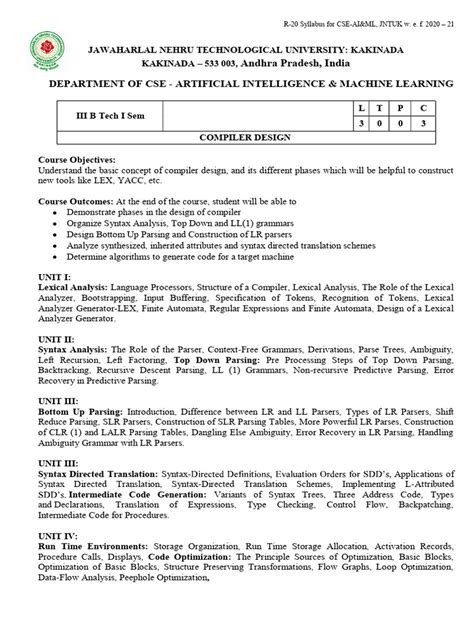 Cse Ai Ml R20 Iii I Pdf Parsing Mathematical Optimization