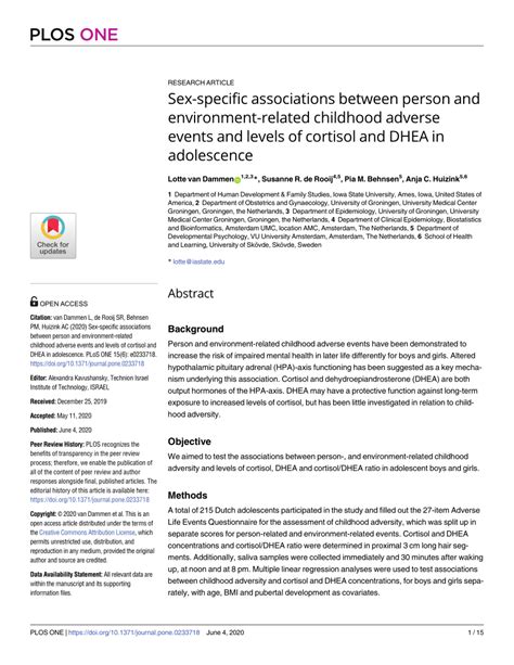 Pdf Sex Specific Associations Between Person And Environment Related
