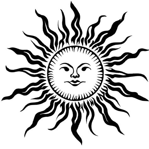 Sun Clip Art Black And White