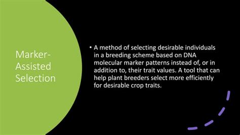 Marker Assisted Selection In Rice Pptx